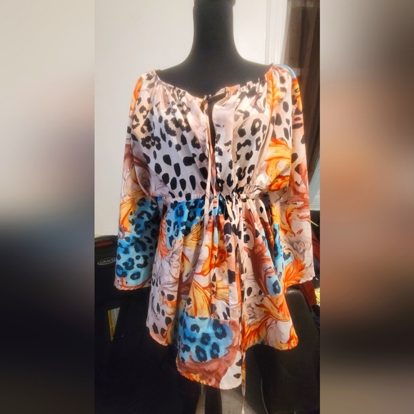 Chic Me | Tops | Leopard Print Off Shoulder Bell Sleeve Drawstring ...
